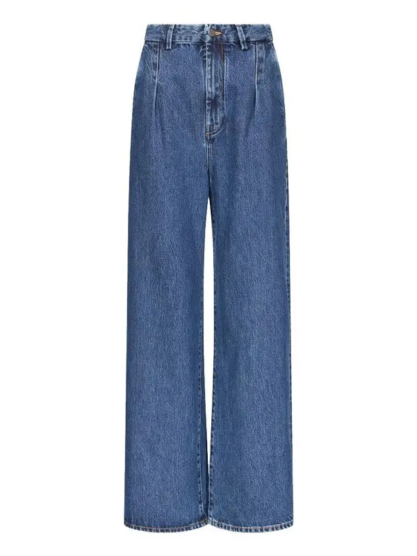 Loulou De Saison Washed Straight Leg Jeans - Blue