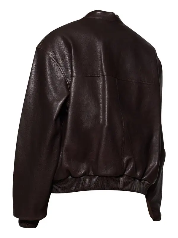 Loulou De Saison Marlow Leather Bomber Jacket - Brown