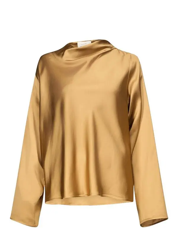 Loulou De Saison Riddy Draped Collar Blouse - Gold
