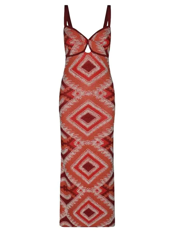 Johanna Ortiz Vintage Affair Midi Dress - Red