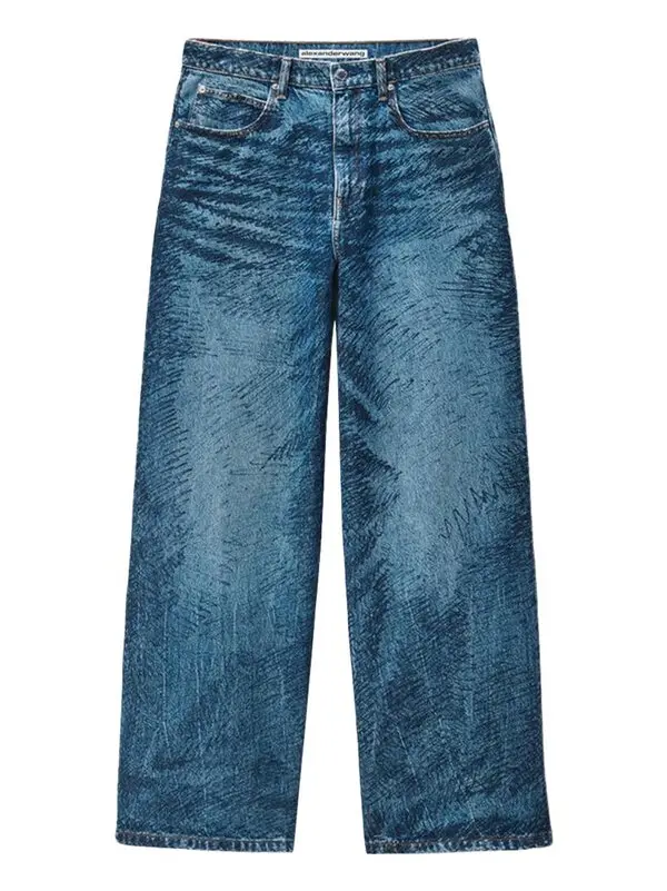 Alexander Wang Marker Print Straight-leg Jeans - Blue