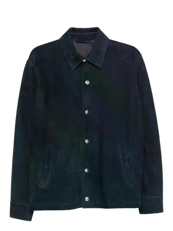 Eleventy Suede Overshirt - Blue