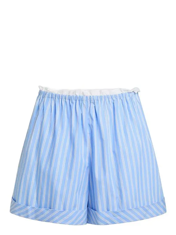 Sandro Striped Cotton-poplin Shorts - Light Blue