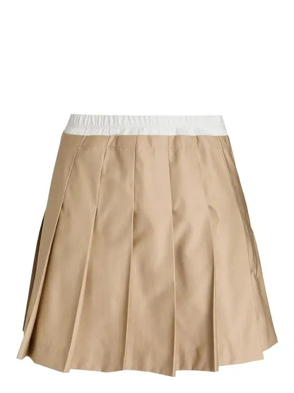 Sandro Pleated Mini Skirt - Beige
