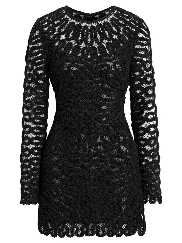 Simkhai Mccall Crocheted Cotton Mini Dress - Black