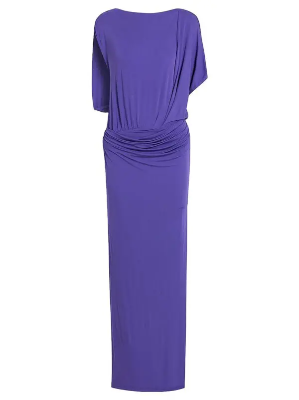 Simkhai Hollins Draped Stretch-jersey Gown - Purple