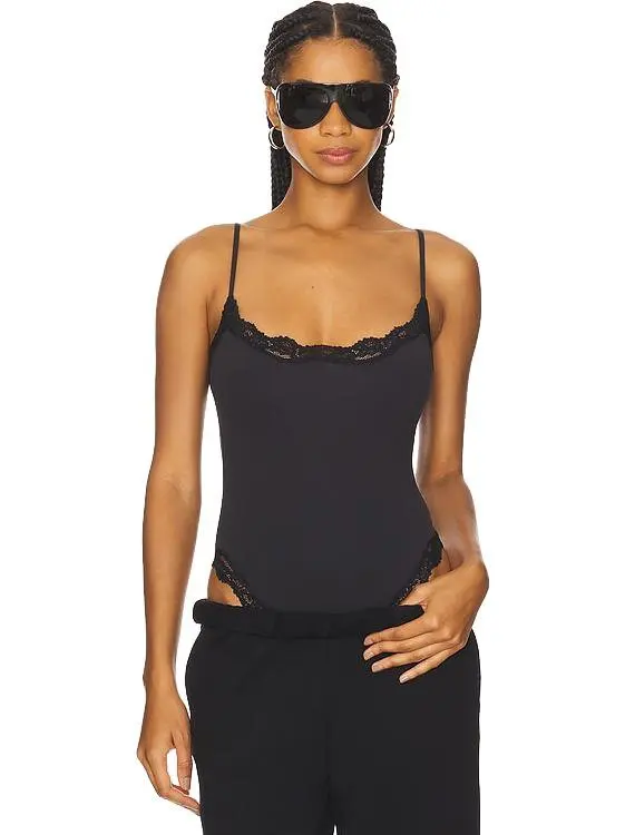 SKIMS Fits Everybody Lace Cami Bodysuit - Onyx
