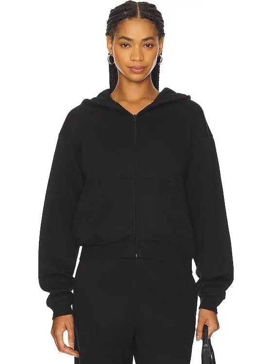 SKIMS Cotton Fleece Classic Zip-up Hoodie - Onyx
