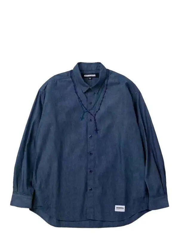 NEIGHBORHOOD Embroidered-rosary Cotton Shirt - Blue