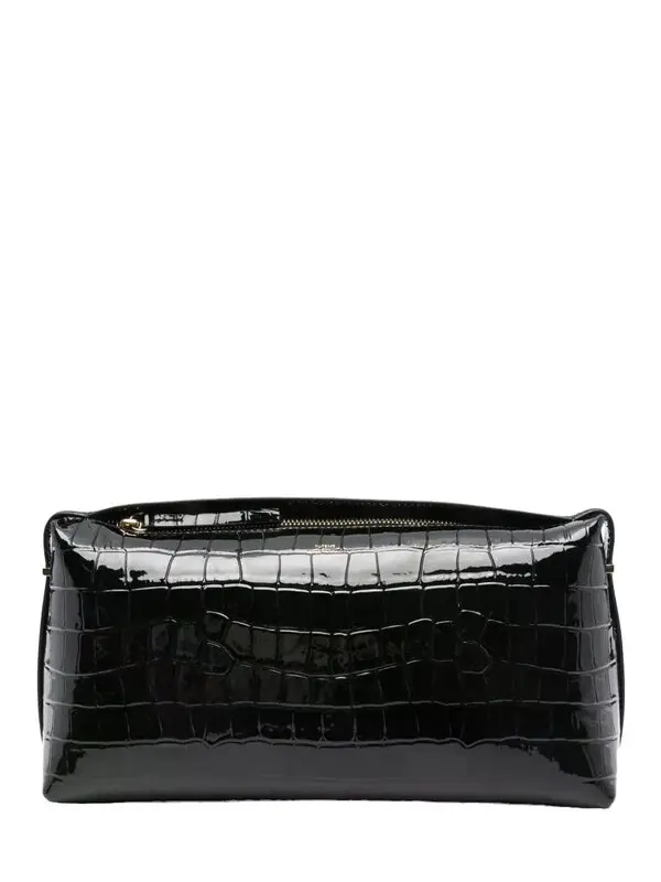 TOTÊME Crocodile-embossed Leather Clutch - Black