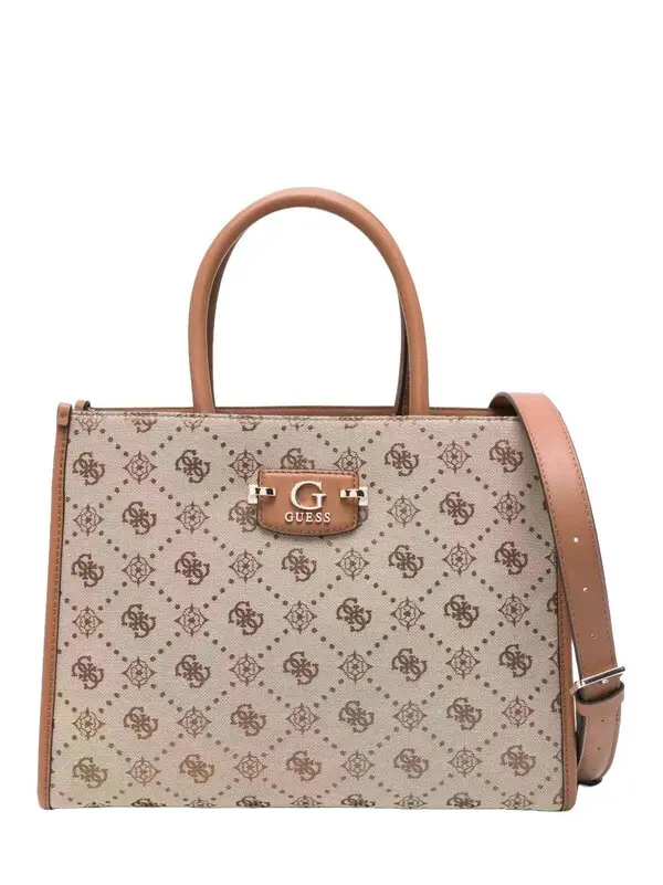 Guess Logo-plaque Top-handle Tote Bag - Neutrals