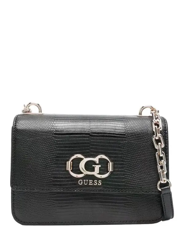 Guess Embossed-leather Satchel - Black