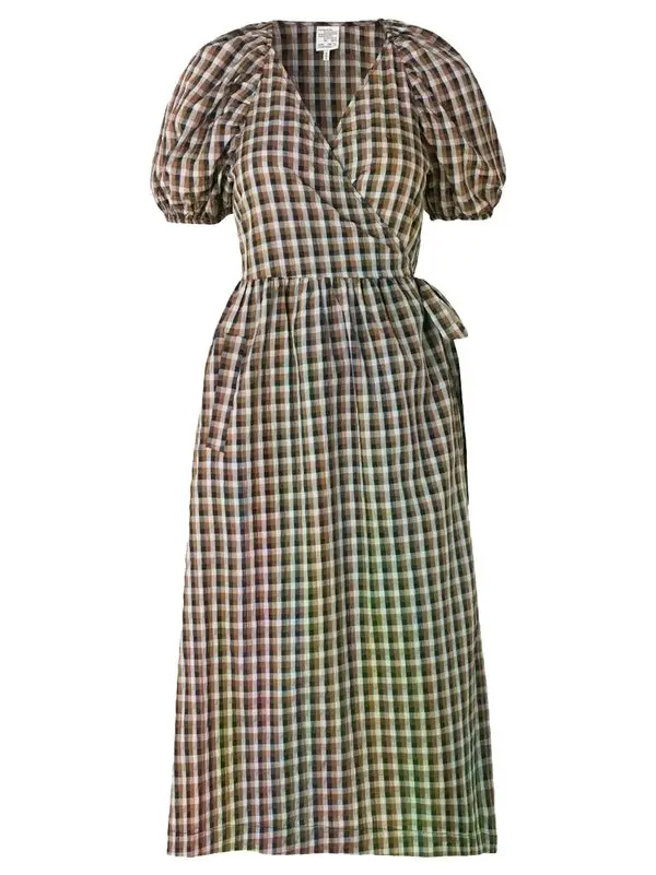Baum Und Pferdgarten Gingham Midi Dress - Brown