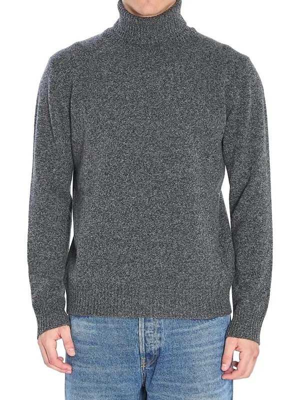 ROBERTO COLLINA Mouline Turtleneck Sweater - Grey