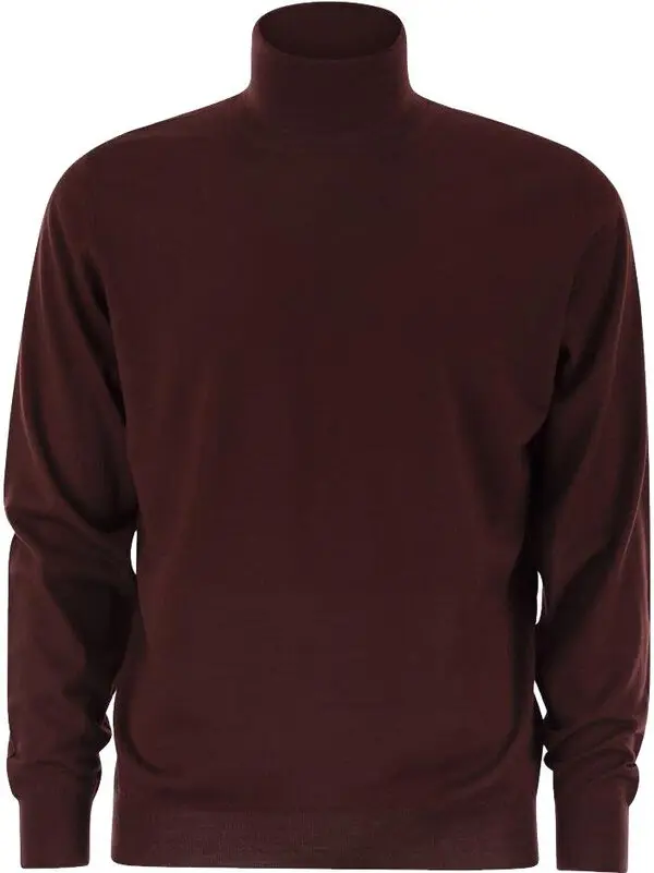Fedeli Superfine Wool Turtleneck - Red
