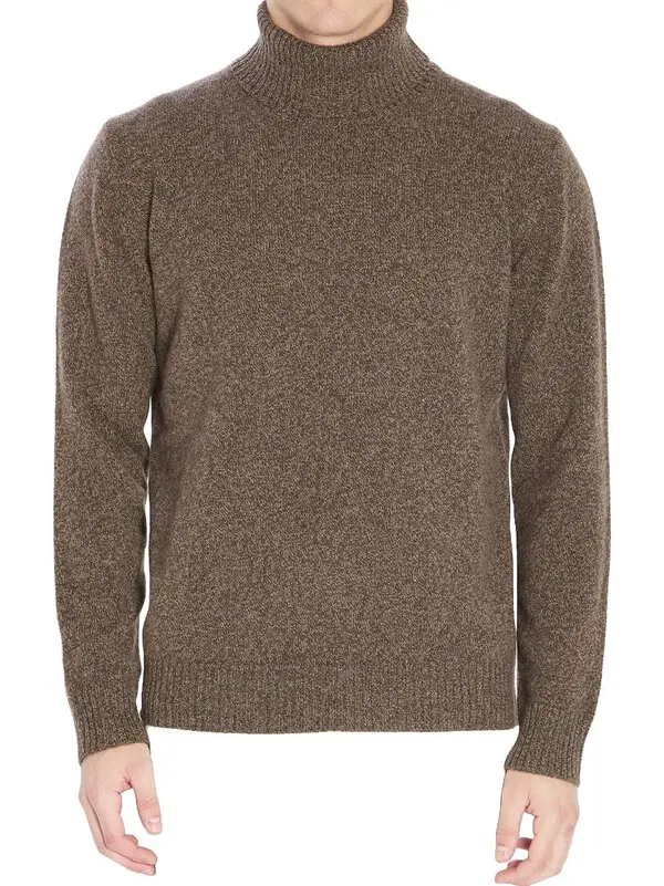 ROBERTO COLLINA Mouline Turtleneck Sweater - Brown
