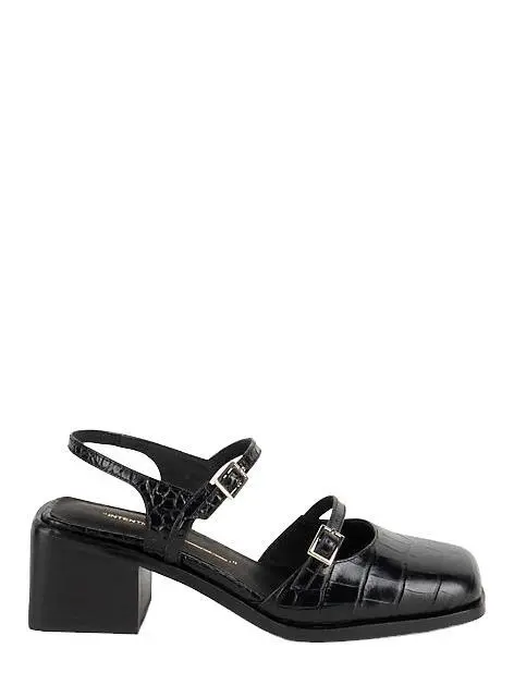 Intentionally Blank Mitzi Ankle-strap Block Heels - Black