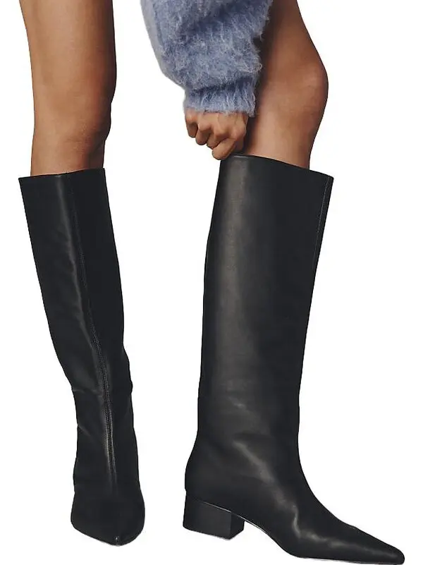 SILENT D Kaias Knee-high Boots - Black Leather