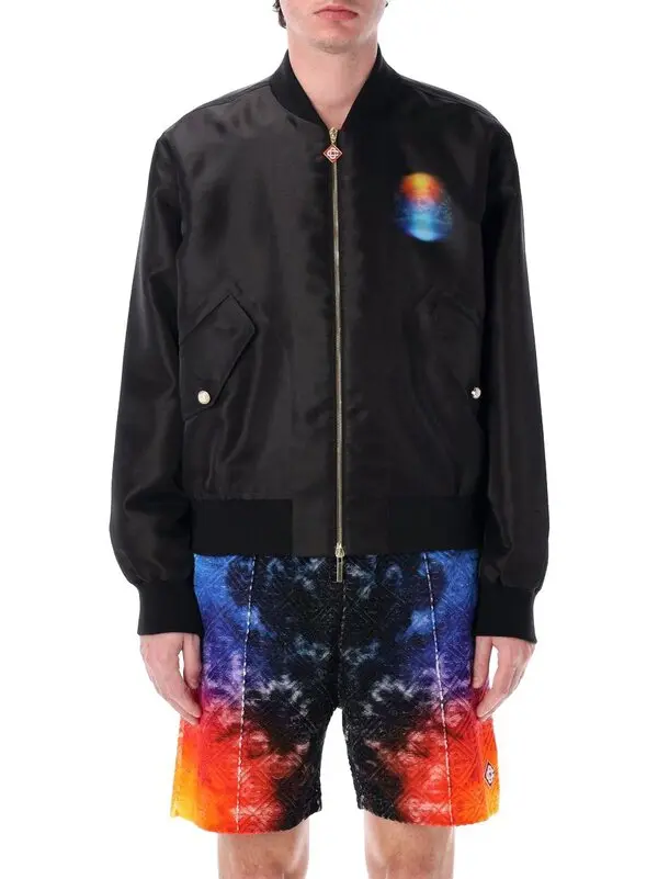Casablanca Organza Gradient Bomber Jacket - Black