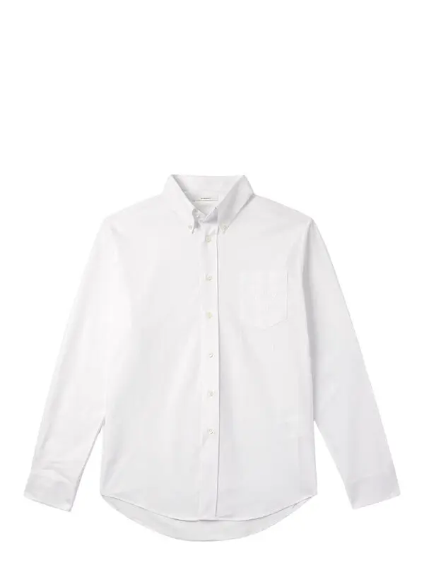 Givenchy Button-down Collar Logo-embroidered Cotton Oxford Shirt - White