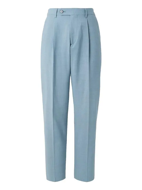 Paul Smith Tapered Pleated Stretch-wool Suit Trousers - Blue