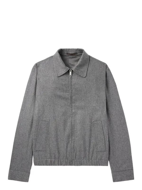 SLOWEAR Brushed Wool-blend Flannel Bomber Jacket - Gray