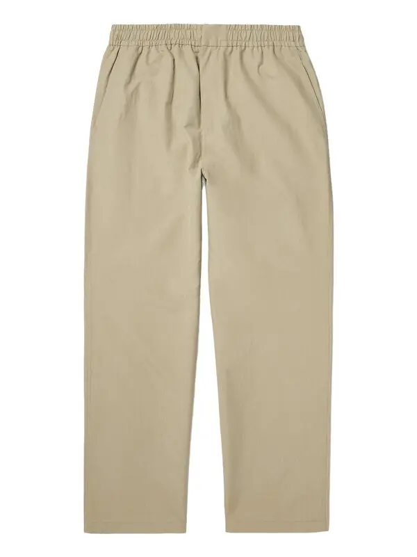 SSAM Straight-leg Cotton And Silk-blend Trousers - Neutrals