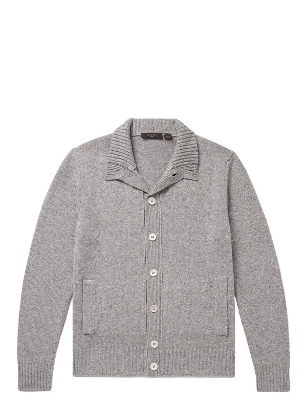 SLOWEAR Incotex Zanone Slim-fit Virgin Wool Cardigan - Gray