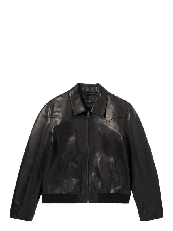 NILI LOTAN Hammond Leather Jacket - Black