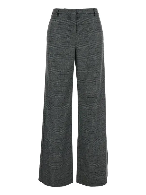 PLAIN Striped Wool Trousers - Grey