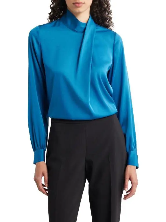 Elie Tahari Jaden Silk Shirt - Blue Stone
