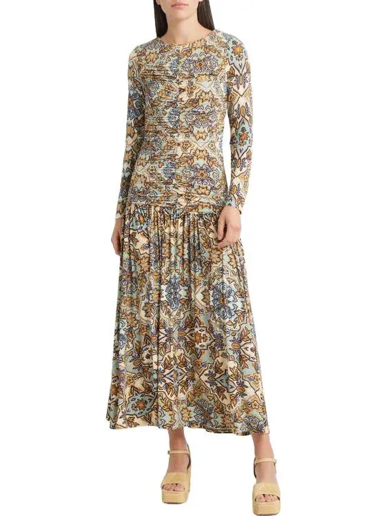 Farm Rio Winter Tapestry A-line Dress - Blue