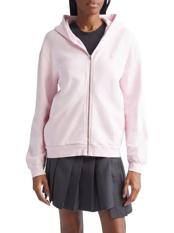 Acne Studios Fupiter Face Patch Fleece Zip Hoodie - Blossom Pink