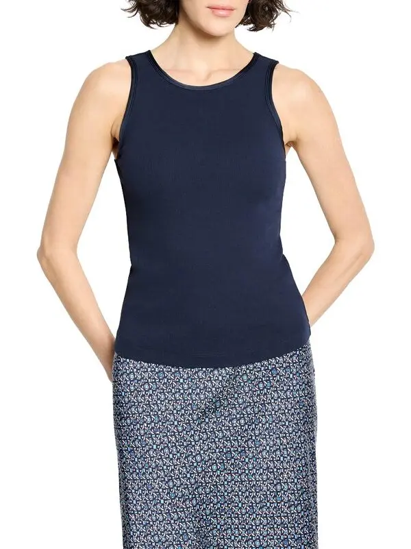 NIC+ZOE Perfect Knit Trimmed Tank - Dark Indigo