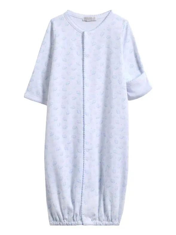 KISSY KISSY Ele-fun Print Convertible Pima Cotton Gown - Light Blue