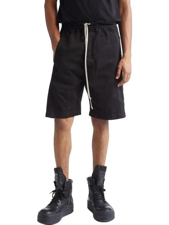 Rick Owens Pusher Cotton Shorts - Black