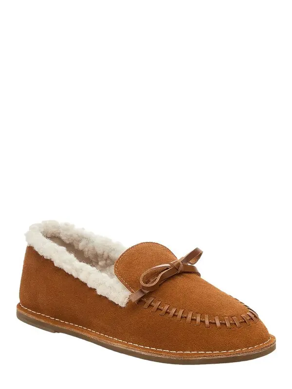 KELSI DAGGER BROOKLYN Huggy Faux Shearling Lined Slipper - Cognac
