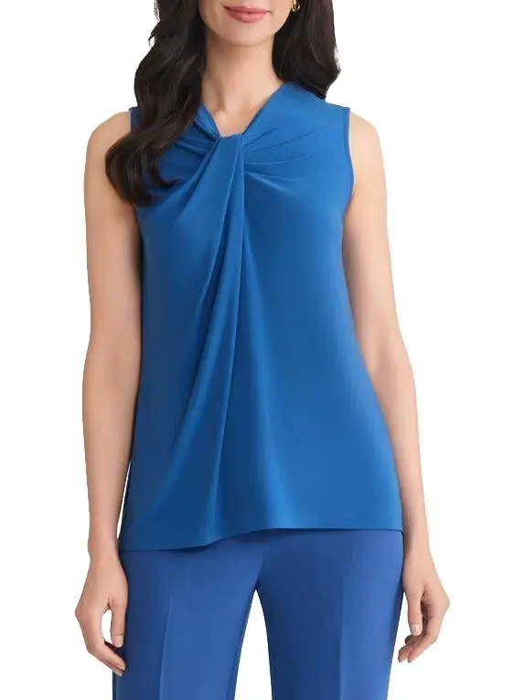 KASPER Drape Sleeveless Top - Blue Night
