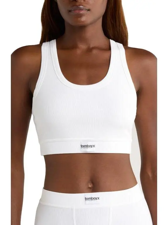 TOMBOYX Essentials Rib Sports Bra - Bright White