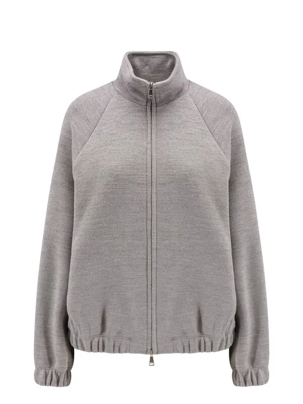 Max Mara Frine Double Wool-cotton Sweatshirt - Grey