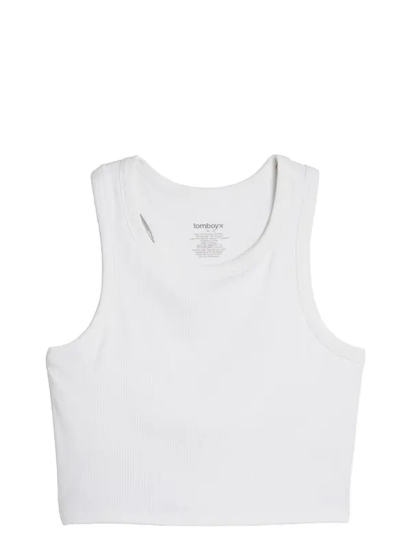 TOMBOYX Rib Longline Sports Bra - Bright White