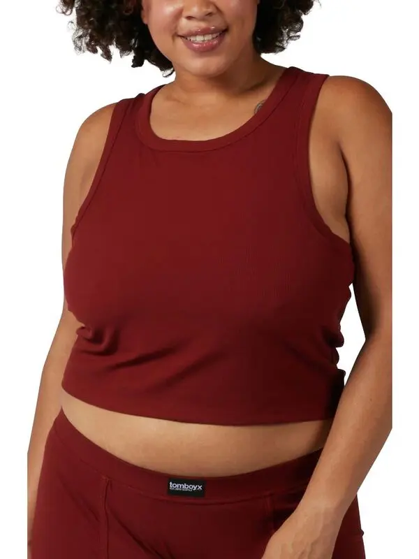 TOMBOYX Rib Longline Sports Bra - Burgundy