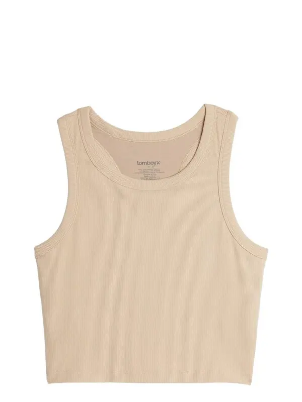 TOMBOYX Rib Longline Sports Bra - Taupe