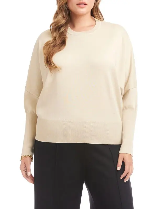 Karen Kane Dolman Sleeve Sweater - Antique Cream