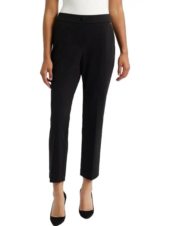 Anne Klein Straight Leg Pull-on Pants - Anne Black