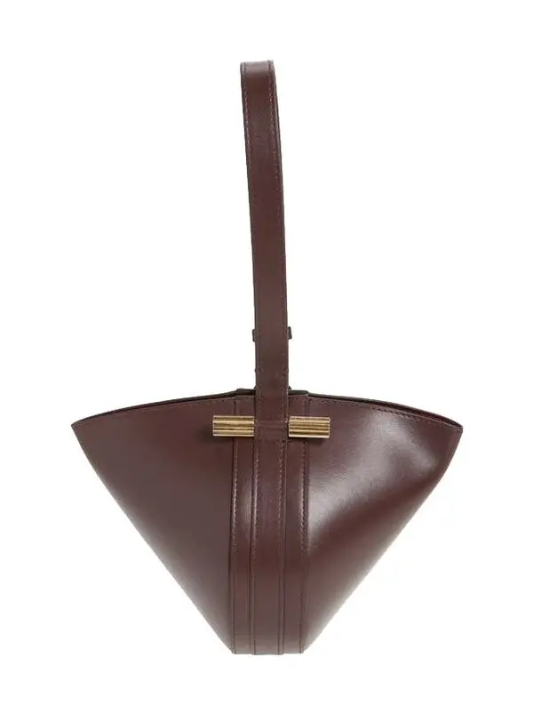 Victoria Beckham Mini Dia Leather Pouch - Dark Burgundy