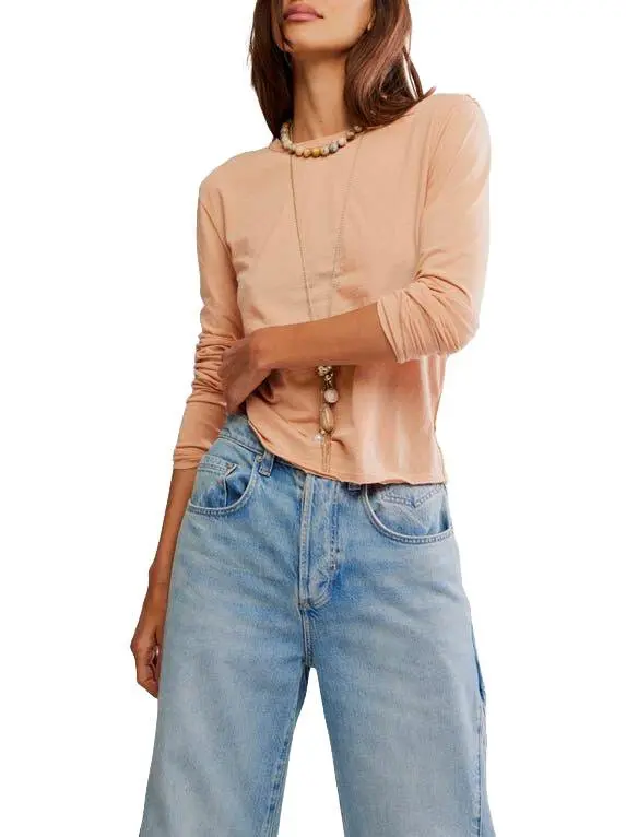 Free People Nova Long-sleeve T-shirt - Peached Copper