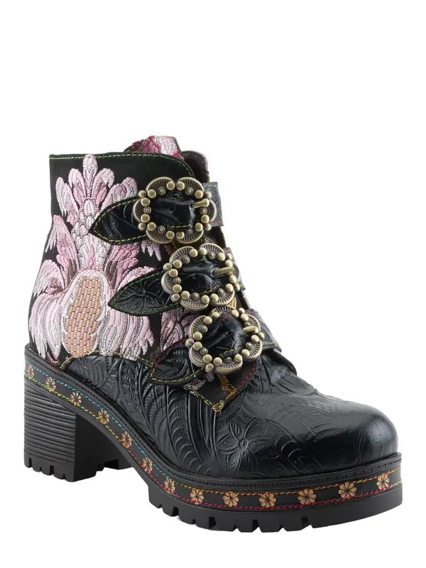 SPRING STEP SHOES Brazza Bootie - Black Multi