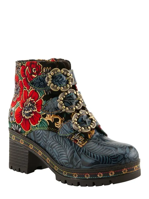 SPRING STEP SHOES Brazza Bootie - Navy Multi