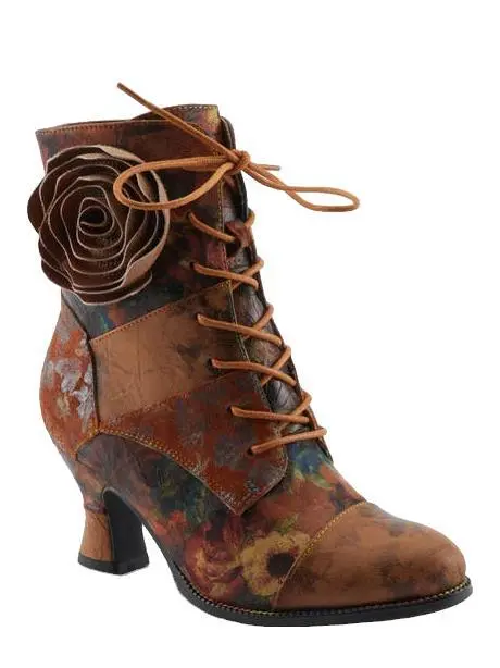 SPRING STEP SHOES Roselia Lace-up Boot - Camel Multi